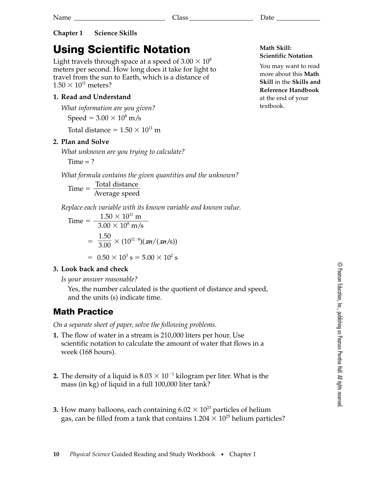 Physical Science Workbook Answers For Telegraph
