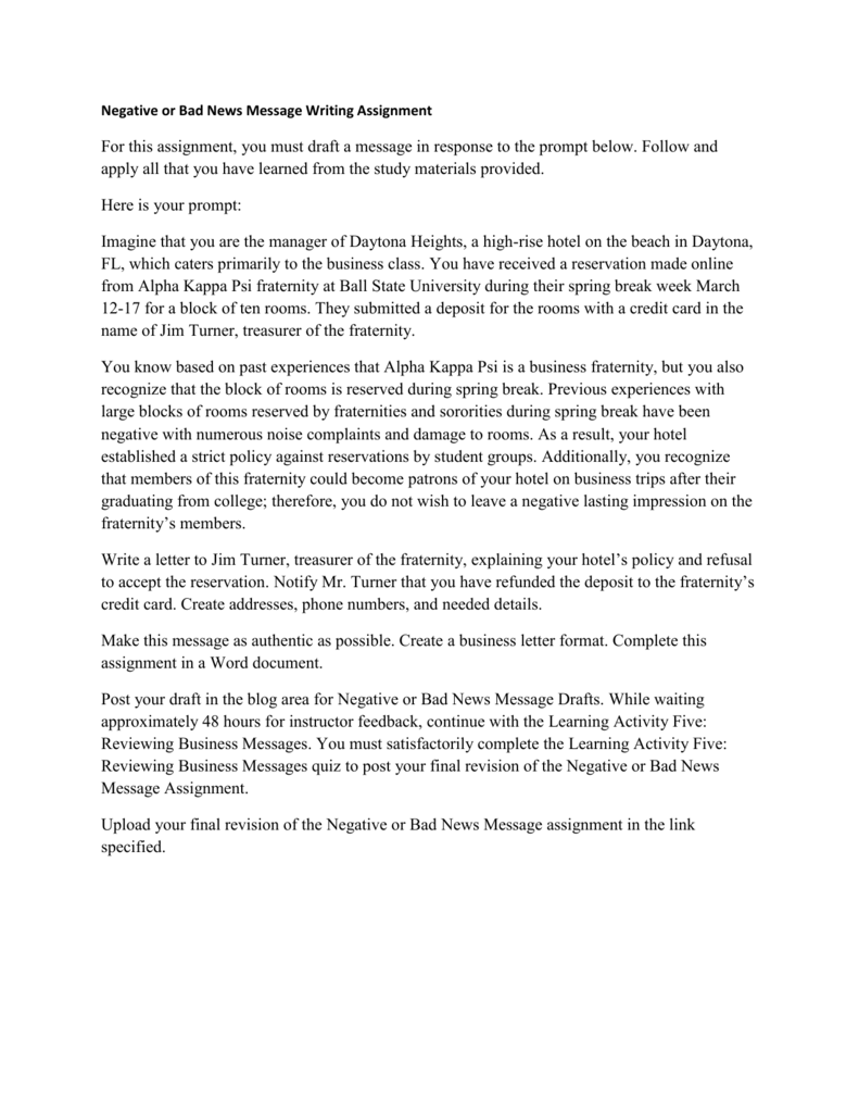 How To Write A Bad News Letter To Customer