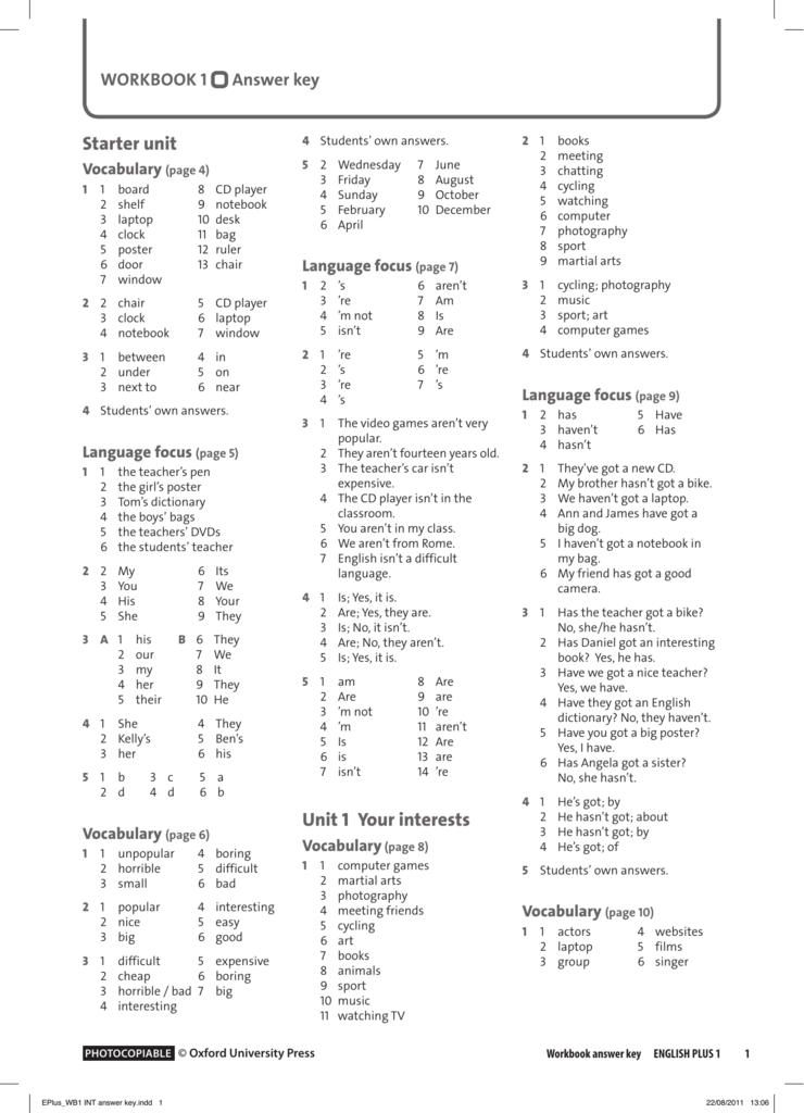Oxford English Plus 3 Workbook