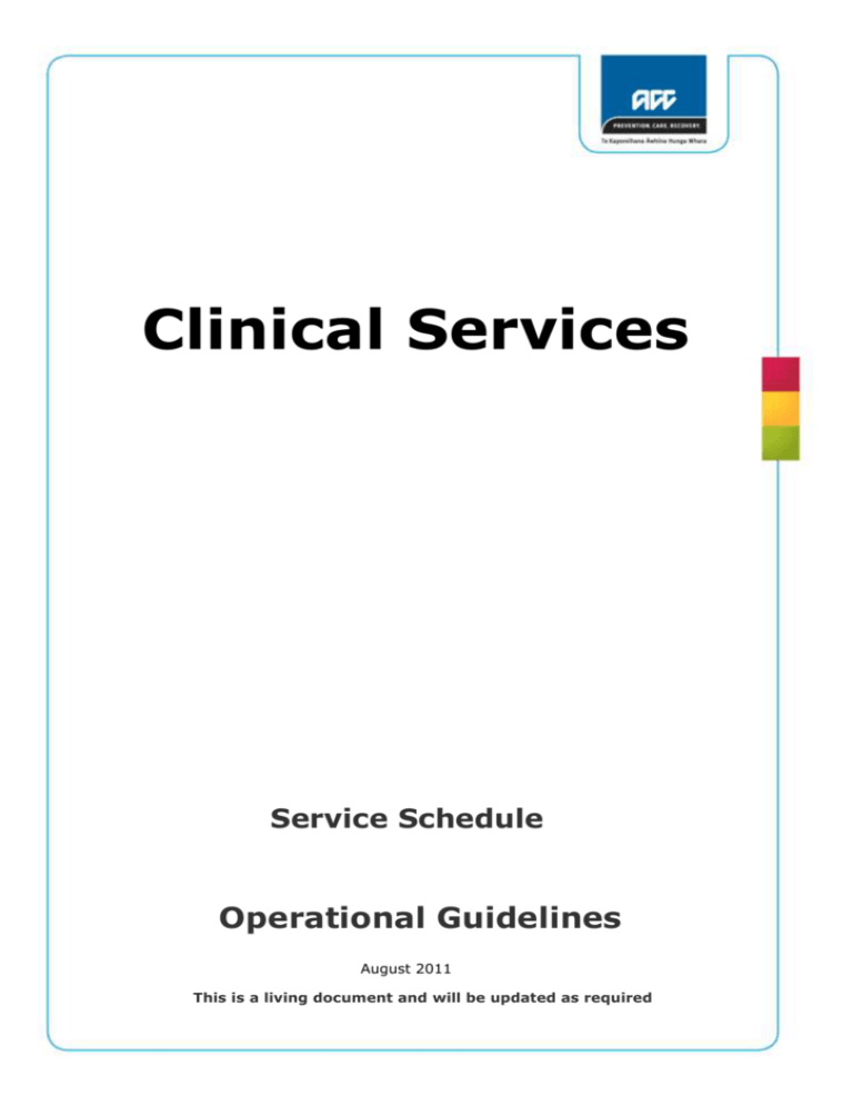 Clinical Services - Operational Guidelines (DOC 936K)