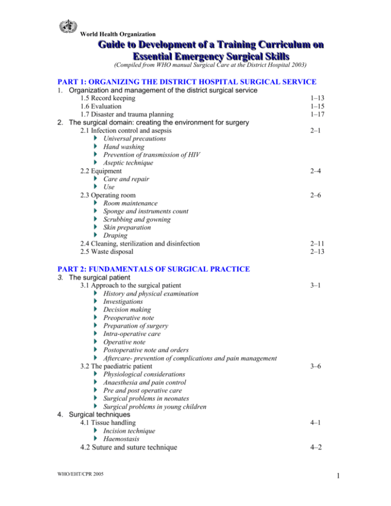 Guide To Developemnt Of A Training Curriculum