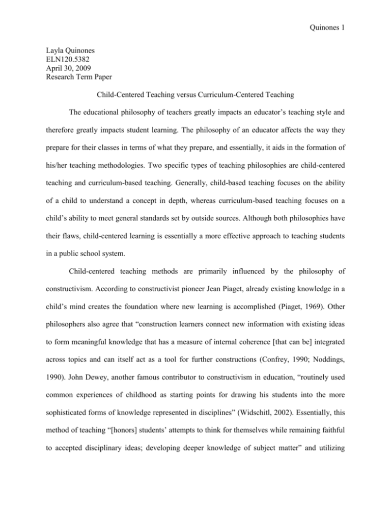A Child Centered Learning And Teaching
