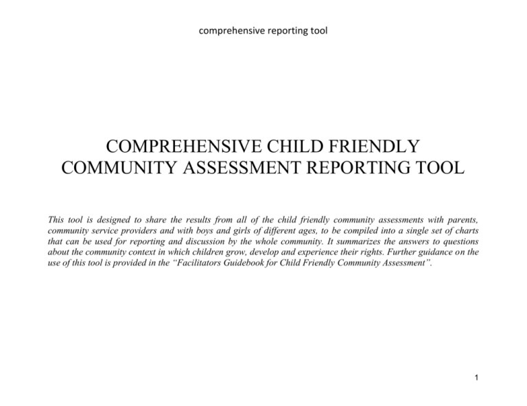 COMMUNITY INDICATORS OF CHILDREN`S RIGHTS AND WELL