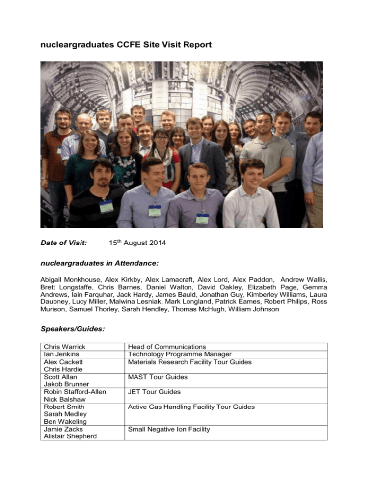 nucleargraduates CCFE Site Visit Report