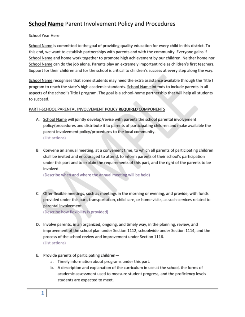 Policy Template For Schools Policy Template For Schools