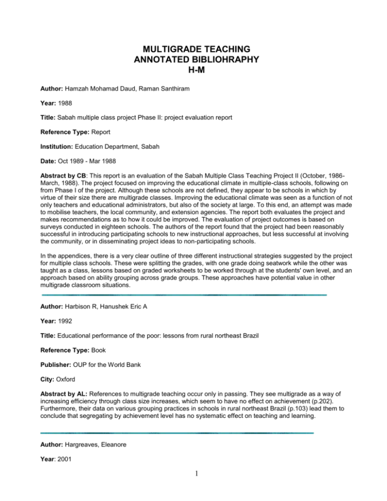 Multigrade Teaching Learning And Teaching In Multigrade Settings