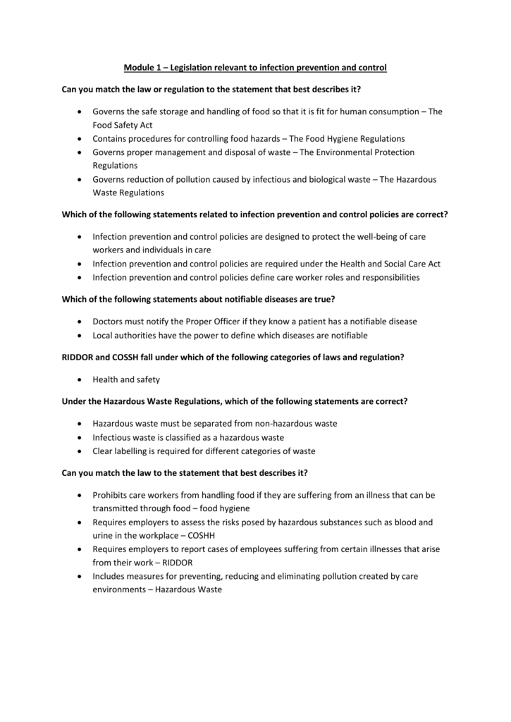 E Learning Answers 05 Infection Control