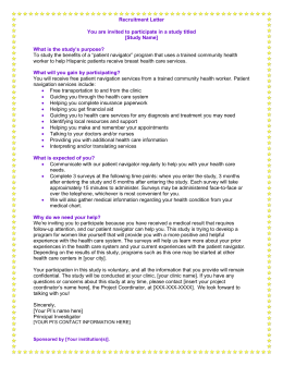 Standardized Individualized Housing Stabilization Plan