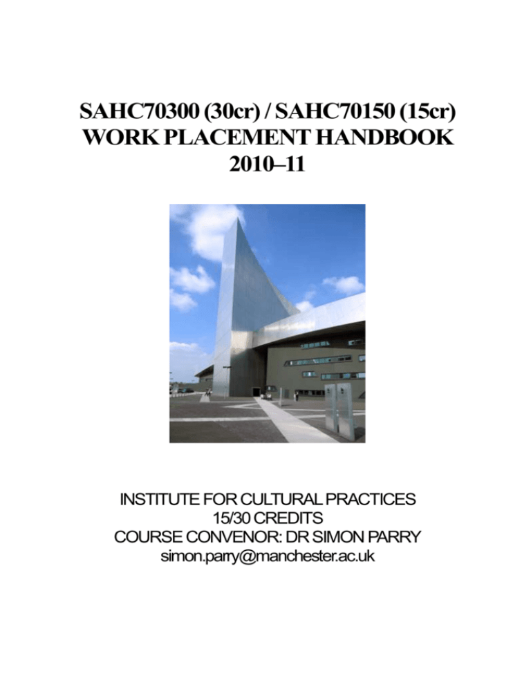SAHC Work Placement Handbook