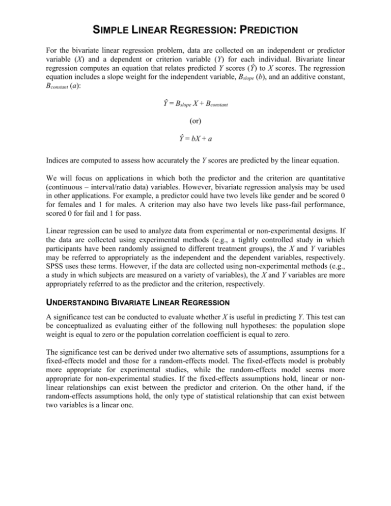 Effect Size Statistics For Bivariate Linear Regression