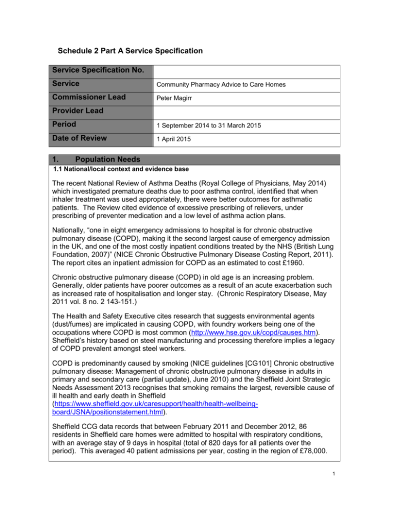 Service Specification 2014-15