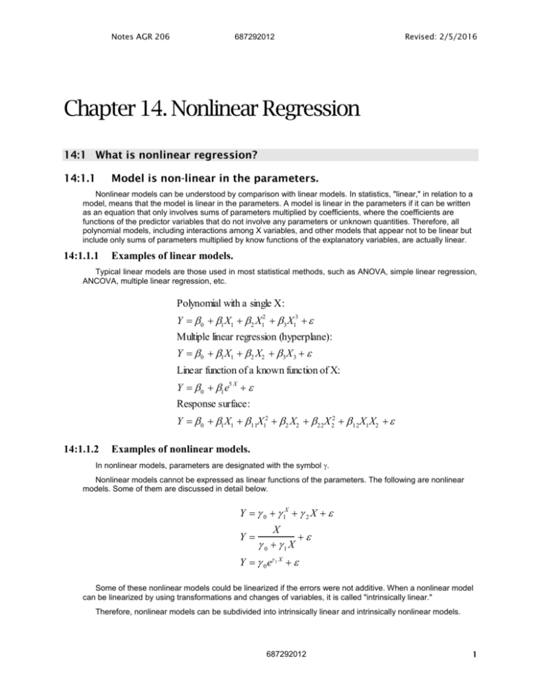 Chapter 14 Nonlinear Regression 