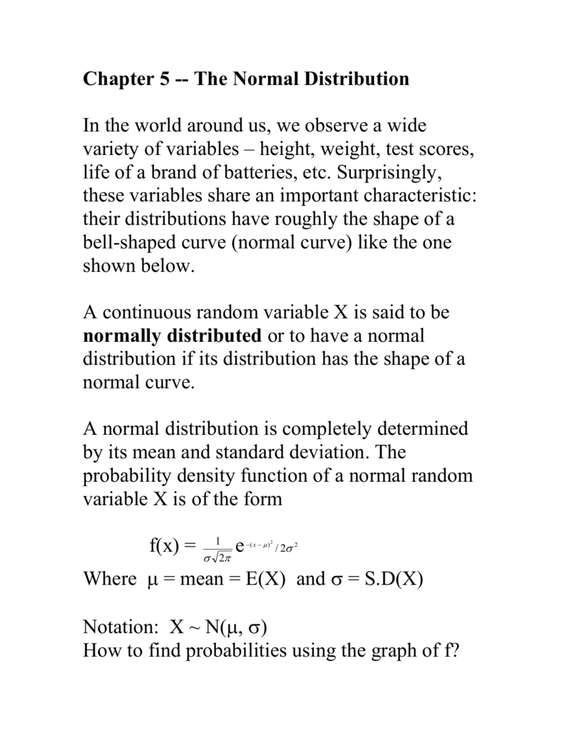 Chapter 6 The Normal Distribution