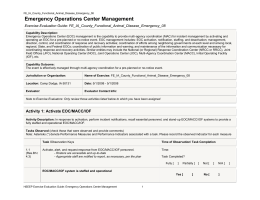 Exercise Evaluation Guide Sample - Emergency Operations