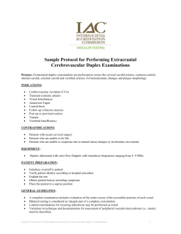 Protocol for Performing Lower Extremity Arterial Duplex