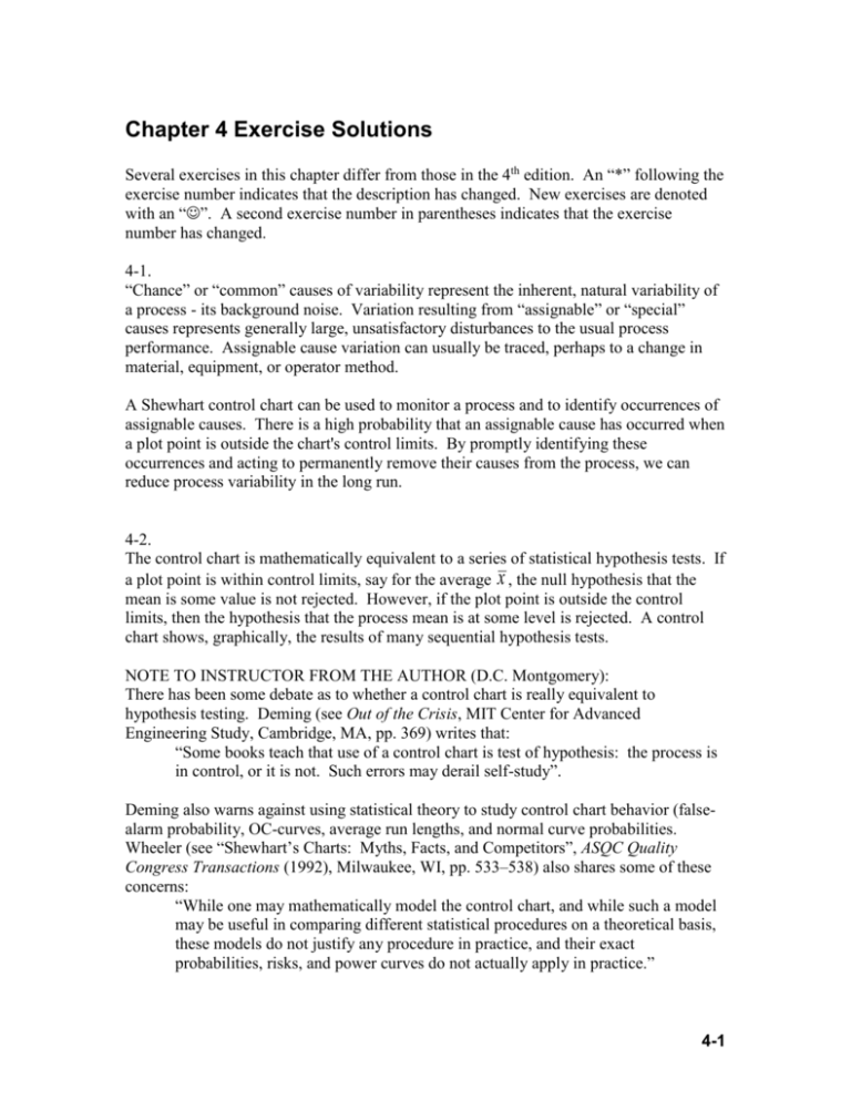 Chapter 4 Exercise Solutions