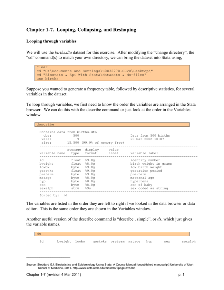 Chapter 1 7 Looping Collapsing And Reshaping