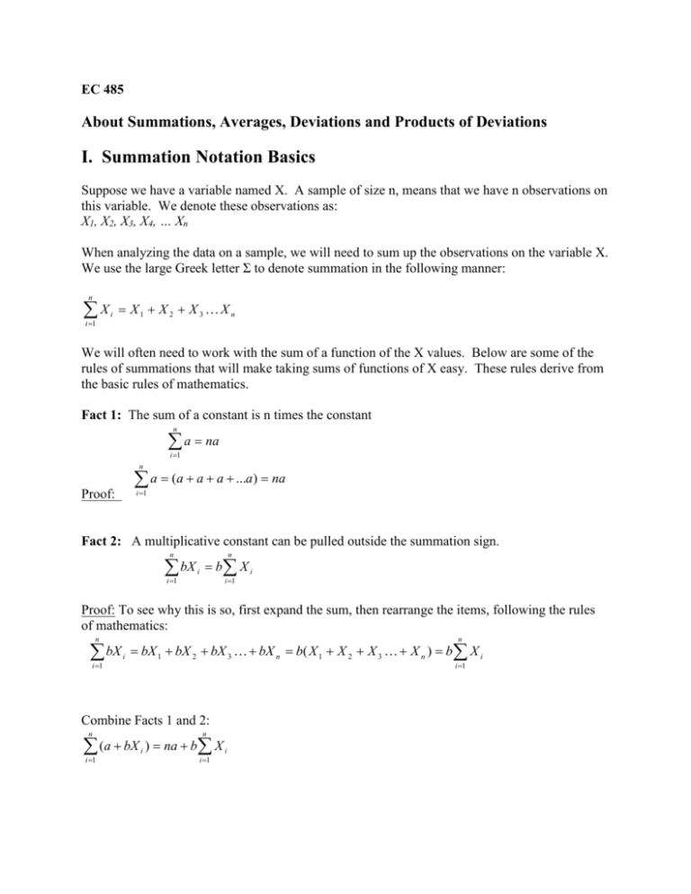 Summation Notes