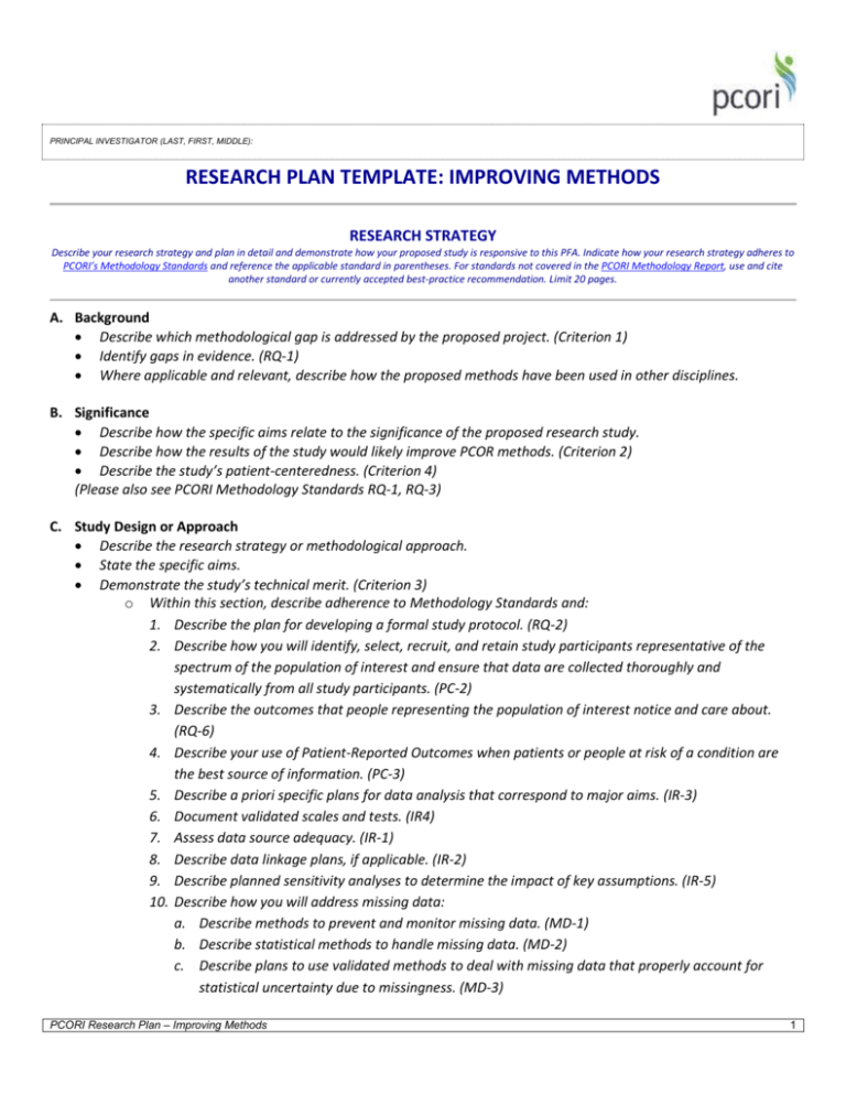 Research Plan Template