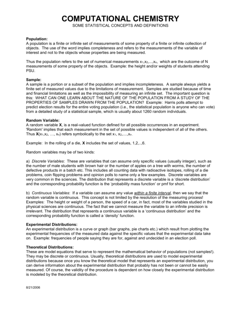 Statistics Definitions