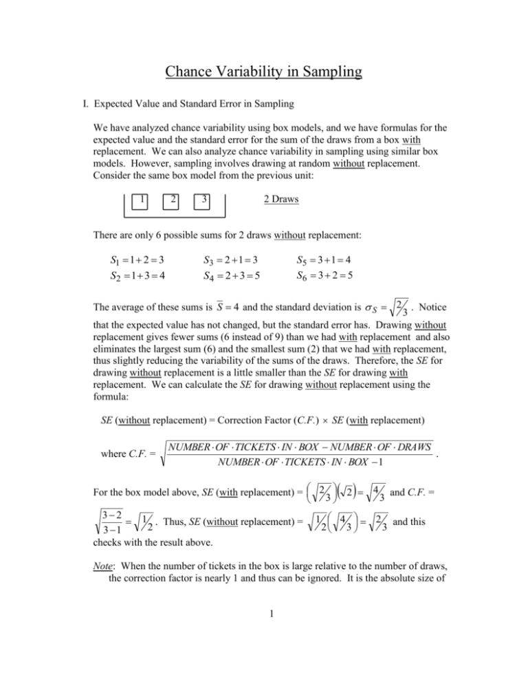 Chance Variability in Sampling