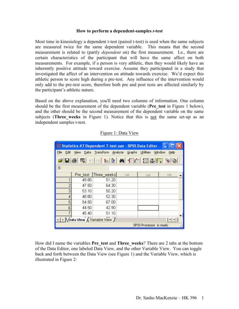 How To Perform A Dependent T Test In SPSS