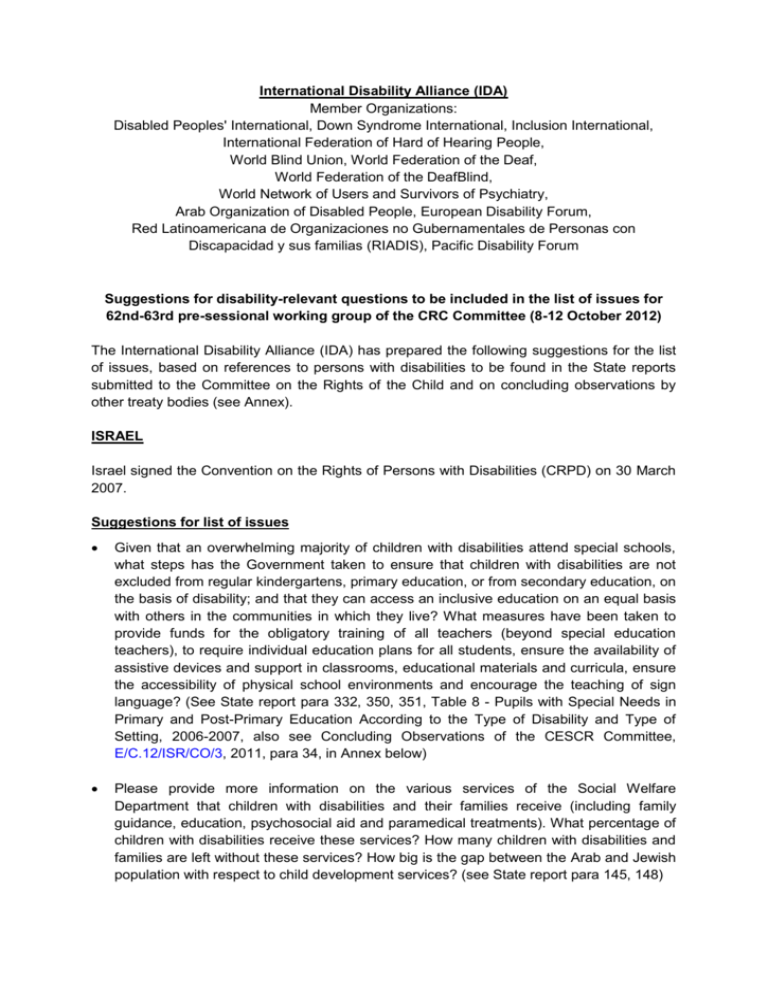 International Disability Alliance (IDA)