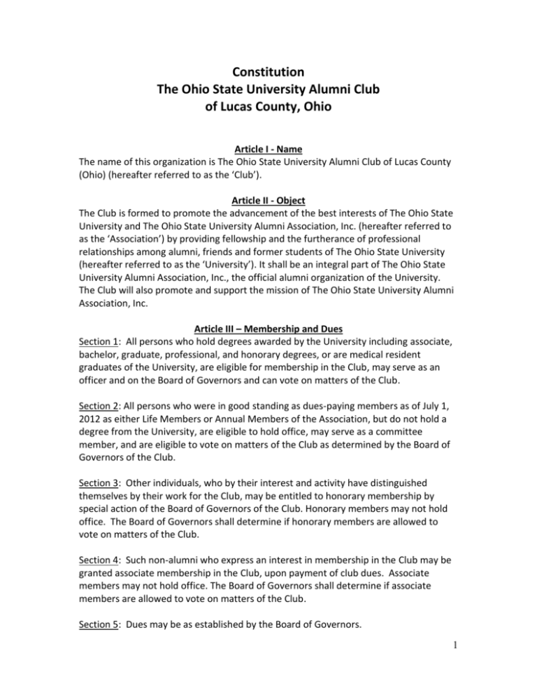 Sample Constitution - OSUACLC | Lucas County Alumni Club