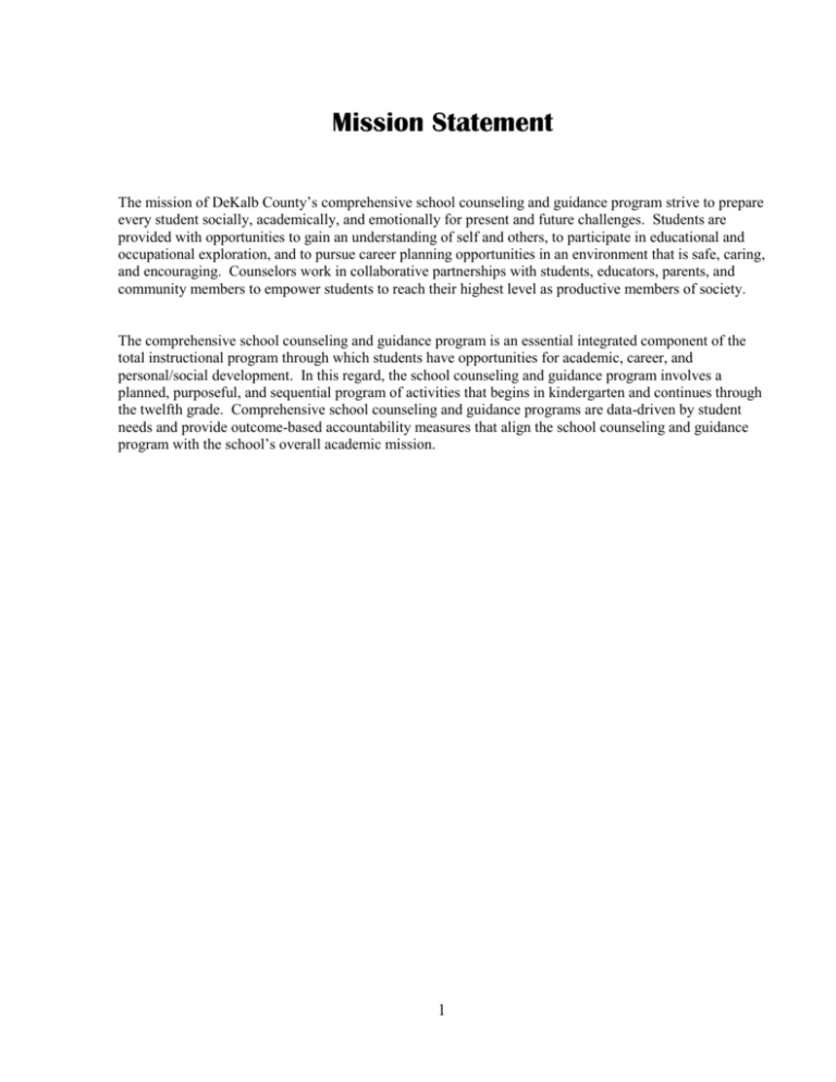 Counselor And Guidance Plan Counselor And Guidance Plan
