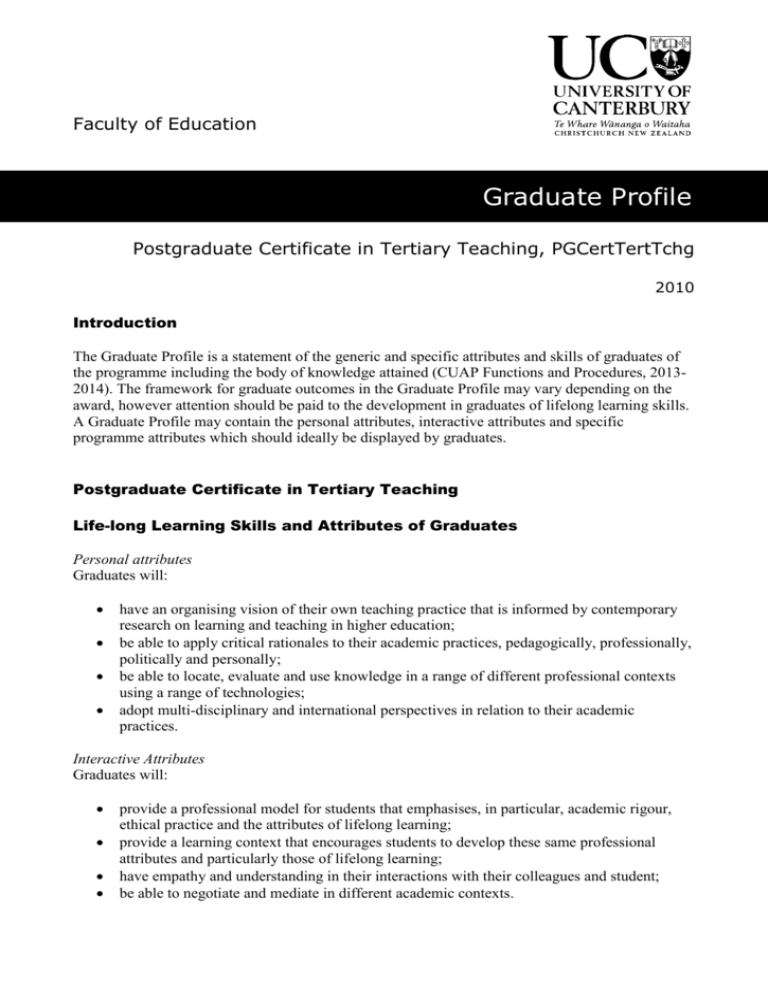 Tertiary Teaching Tertiary Teaching