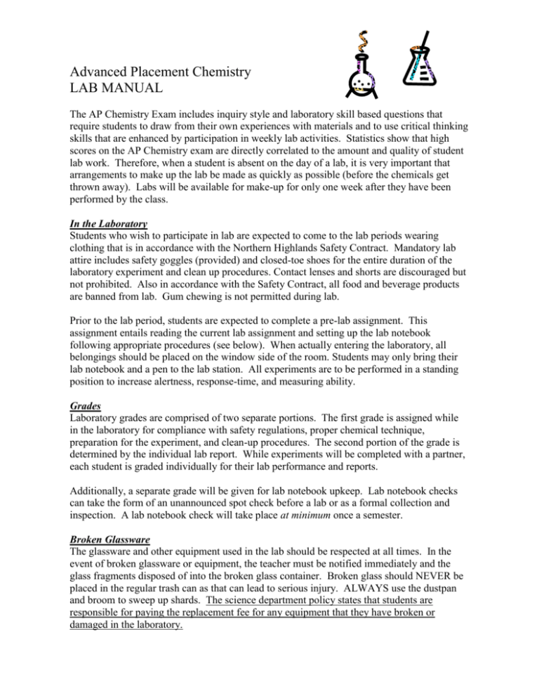 AP Chemistry Lab Manual Safety Notebook Reports