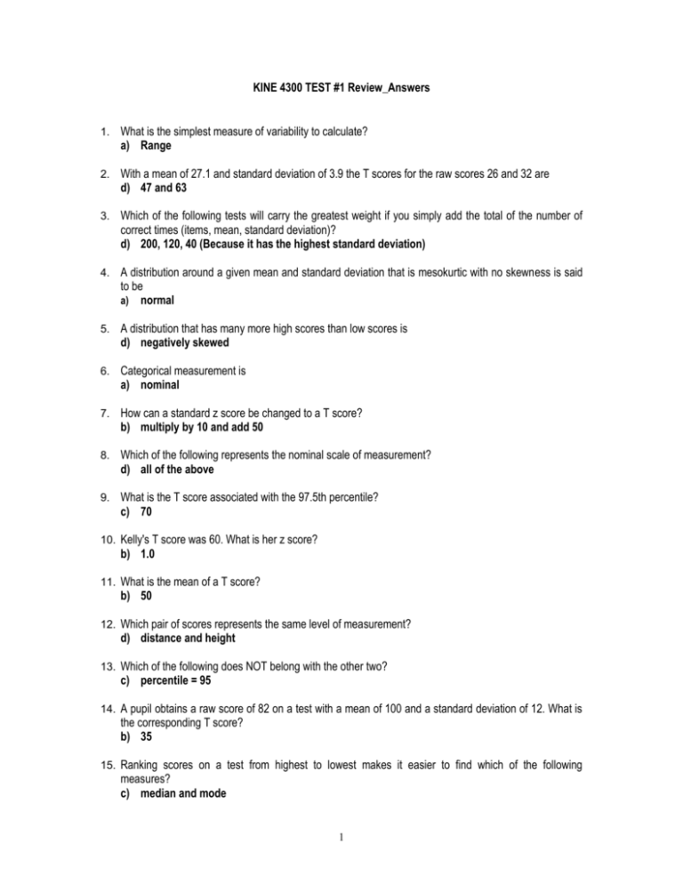 Practice Test Answers