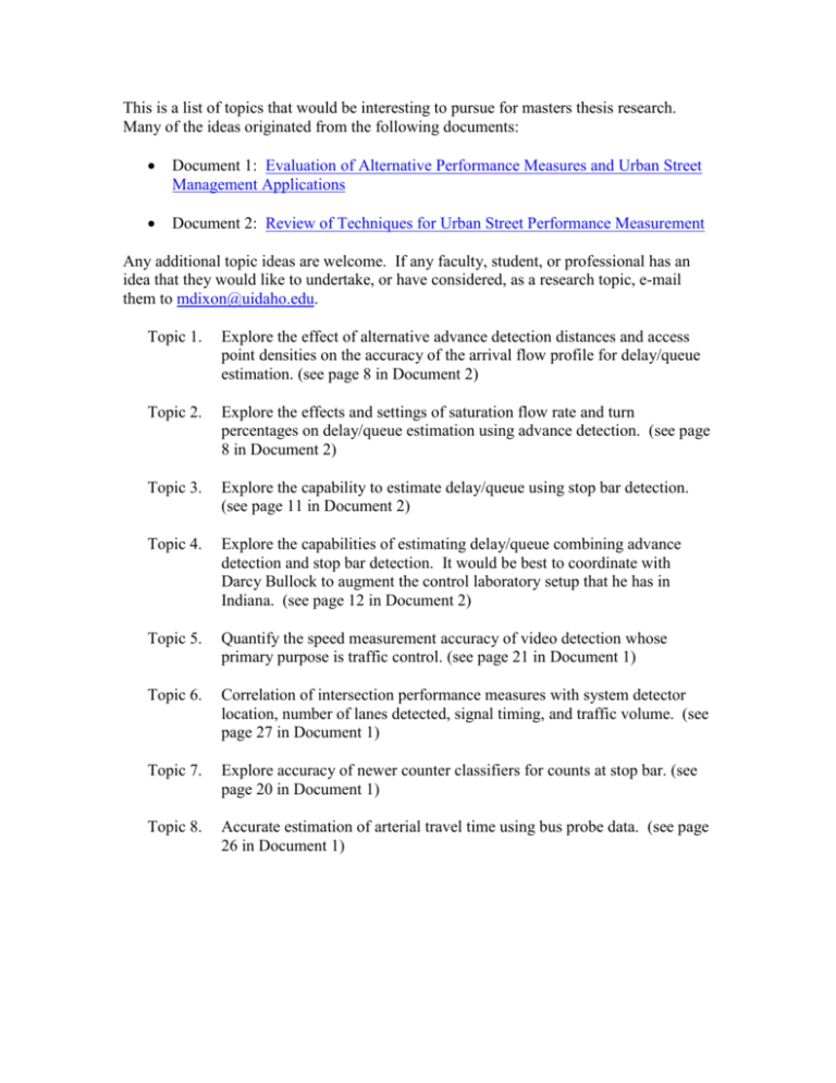 Thesis Topics List 