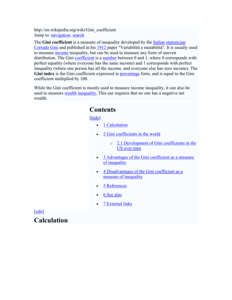 Gini Coefficient Explanation