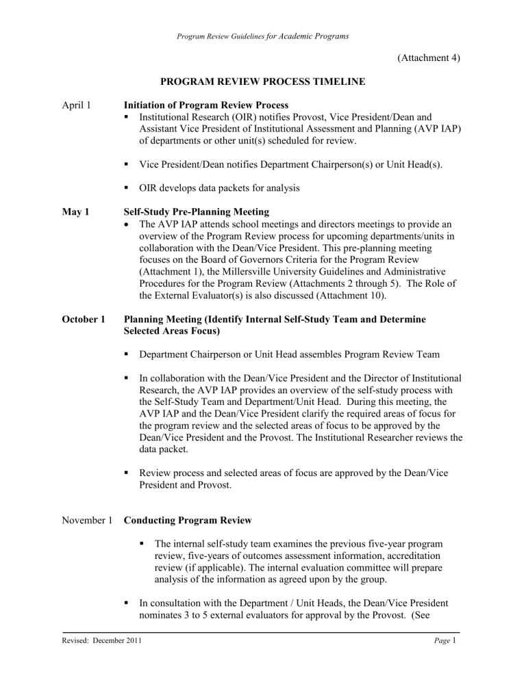 Academic Affairs Program Review Guidelines Academic Affairs Program Review Guidelines