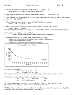 KINETICS Practice Problems and Solutions