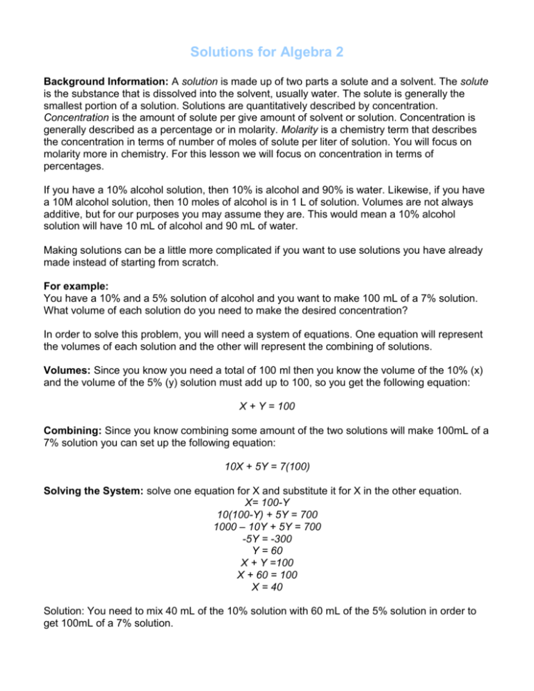 Solutions For Algebra 2