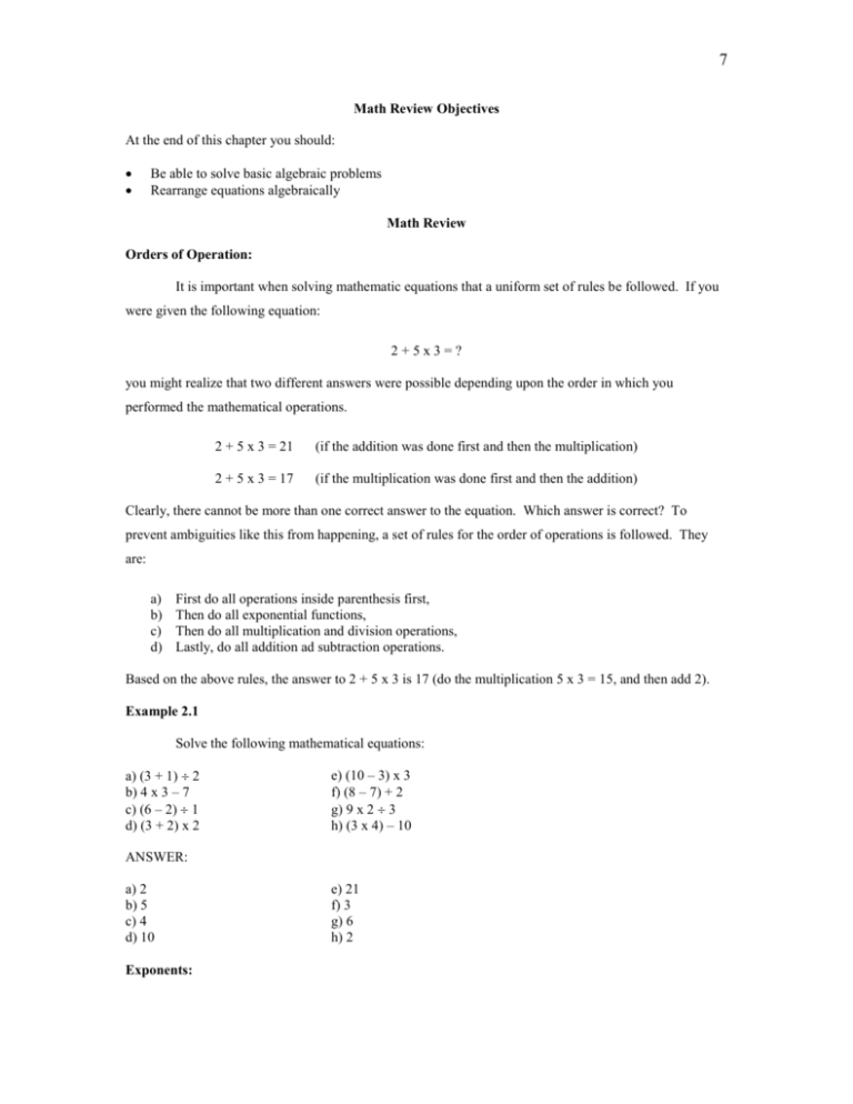 Math Review