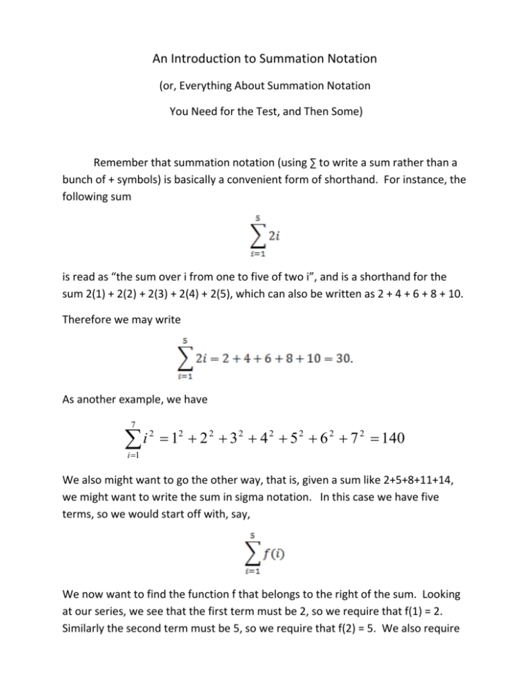 Summation Notation