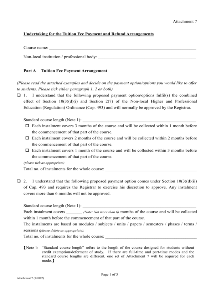 Tuition Fee Payment Arrangement Tuition Fee Payment Arrangement