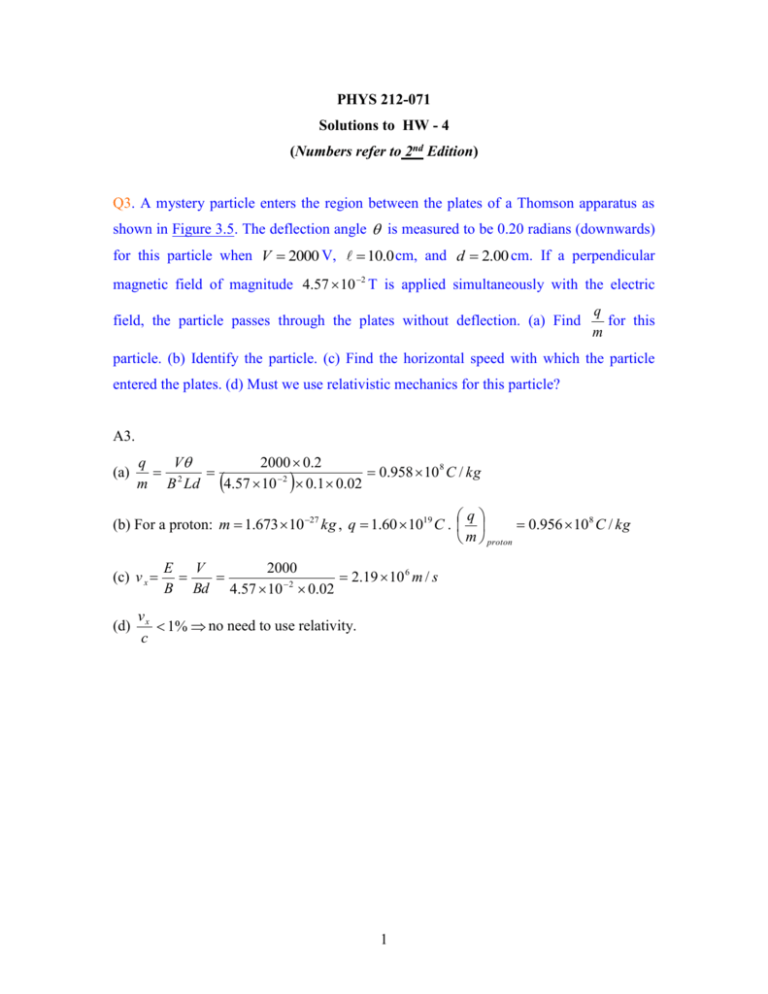 PHYS 212 Homework Solutions: Thomson & Rutherford