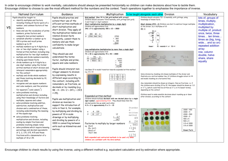 Year 5 Multiplication And Division
