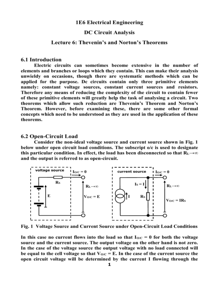 Lecture 06 Thevenin Norton Theorems Lecture 06 Thevenin Norton Theorems