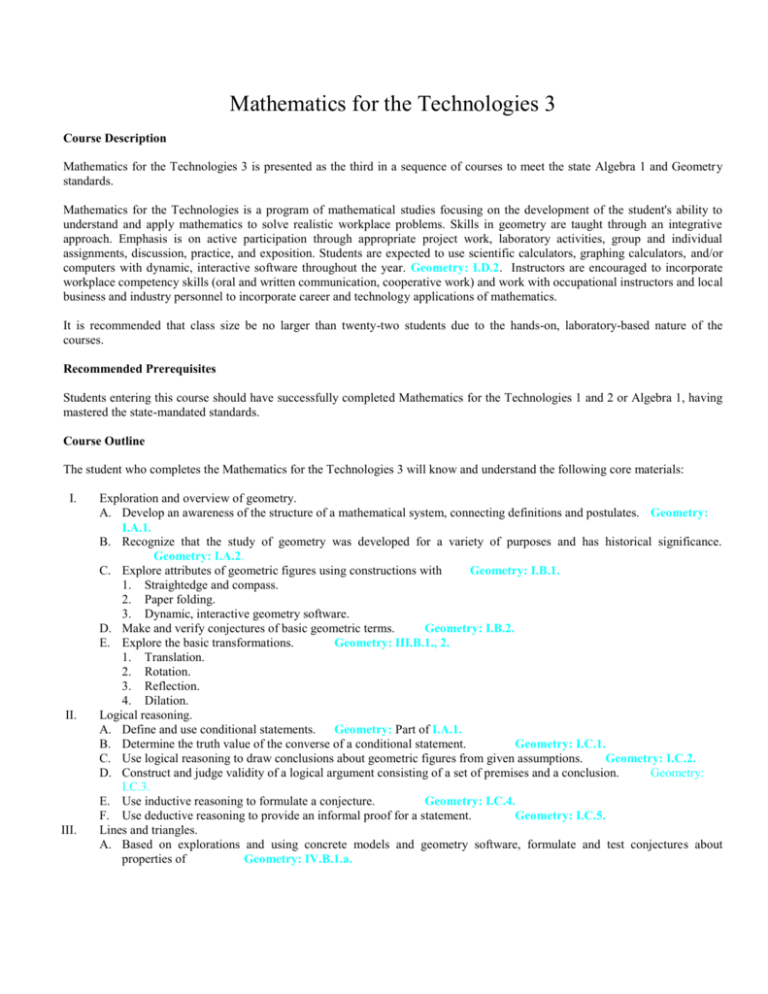 Outlines Of High School Mathematics Courses Outlines Of High School Mathematics Courses