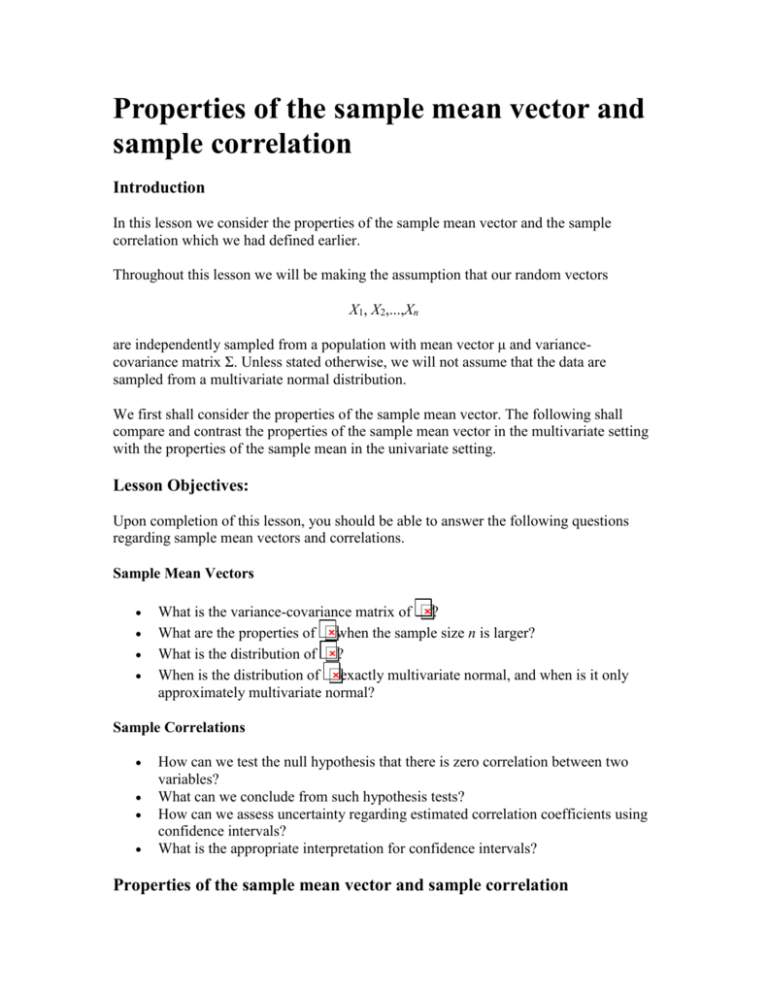 Properties of the Mean