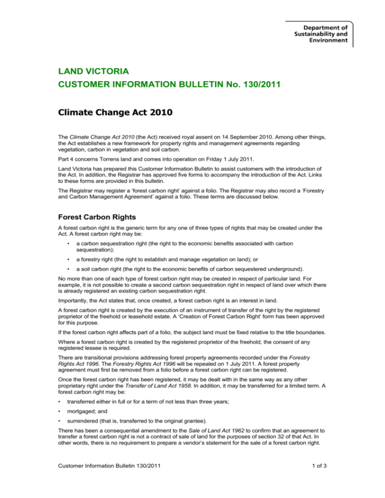 Customer Information Bulletin 130/2011 (accessible version)