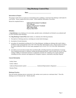 SPILL/SLUG DISCHARGE CONTROL PLAN