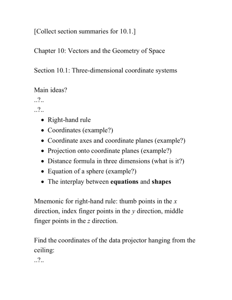 Coordinates In Three