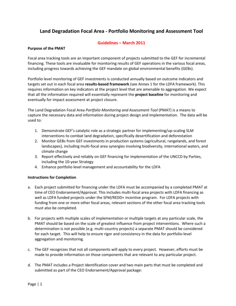 GEF LD Tracking Tool Guidelines