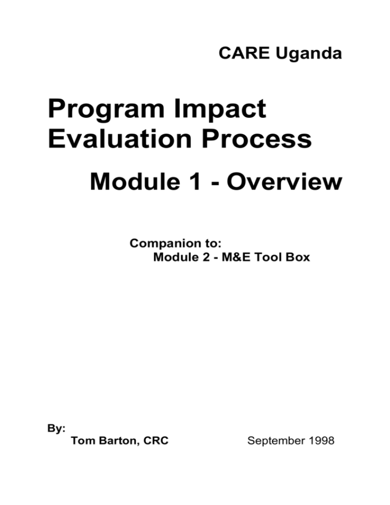 Program Impact Assessment Process Overview August 15 Program Impact Assessment Process Overview August 15